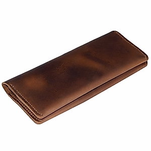 Hide & Drink, Minimalist Dual Folio Wallet Handmade from Full Grain Leather (Bourbon Brown)