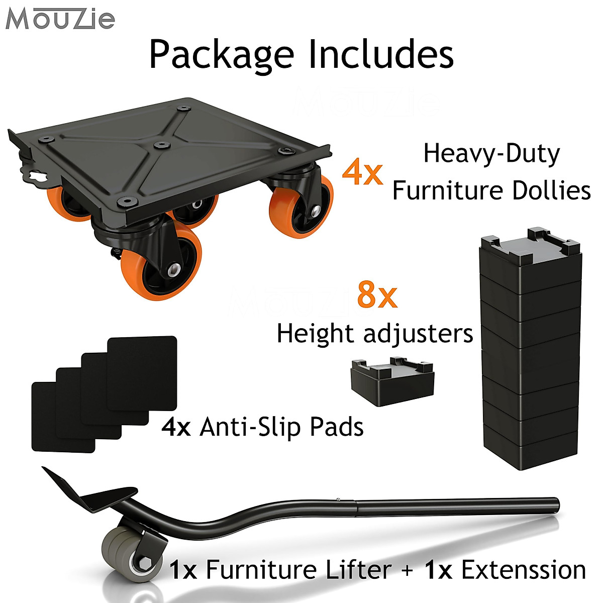 3475lbs Heavy Duty Furniture and Appliance Lifter Jack tool super strong movers rollers mobile pads Sliders with wheels dolly coasters cart kit system set for easy lifting and moving for men and women