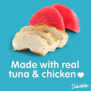 Hartz Delectables Chowder Lickable Wet Cat Treats for Kitten, Adult & Senior Cats, Chicken & Tuna, 1.4 Ounce (Pack of 12)