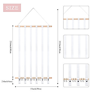 LIOUCBD Bow Holder for Girls Hair Bows, Hair Accessories Headband Holder Organizer, Bow Hanger with Hooks, Hair Clips Storage for Girls Room Nursery Home Decor 23.6 inch(White)