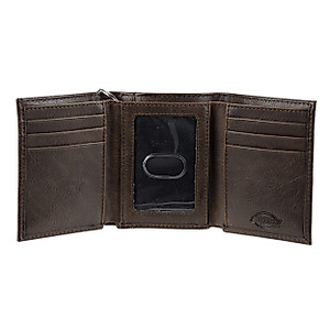 Dickies mens Leather Trifold Wallet, Dark Brown, One Size US