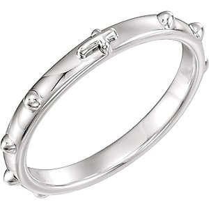 Bonyak Jewelry Sterling Silver Rosary Ring - Size 8