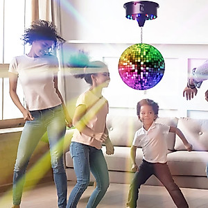 Rotating Motor for Disco Ball-chmakmt 5RPM Electric Motor with LED Lights for Mirror Disco Ball,Christmas Party DJs Bands Pubs Weddings Banquets Birthday Party Decorate