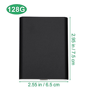 SOLUSTRE Hard Drive HDD 128G External Hard Drive Portable Mobile SSD Mini Expansion Hard Disk Portable Hard Drive External Hard Drive Black Portable External Hard Drive HDD