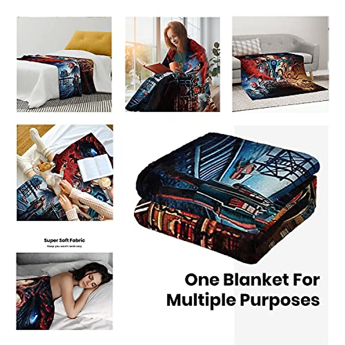 Things Blanket Christmas Throw Blanket Flannel Fleece Blanket Super Soft Warm and Cozy for Sofa Bed Couch Travel Blanket 50"x40"