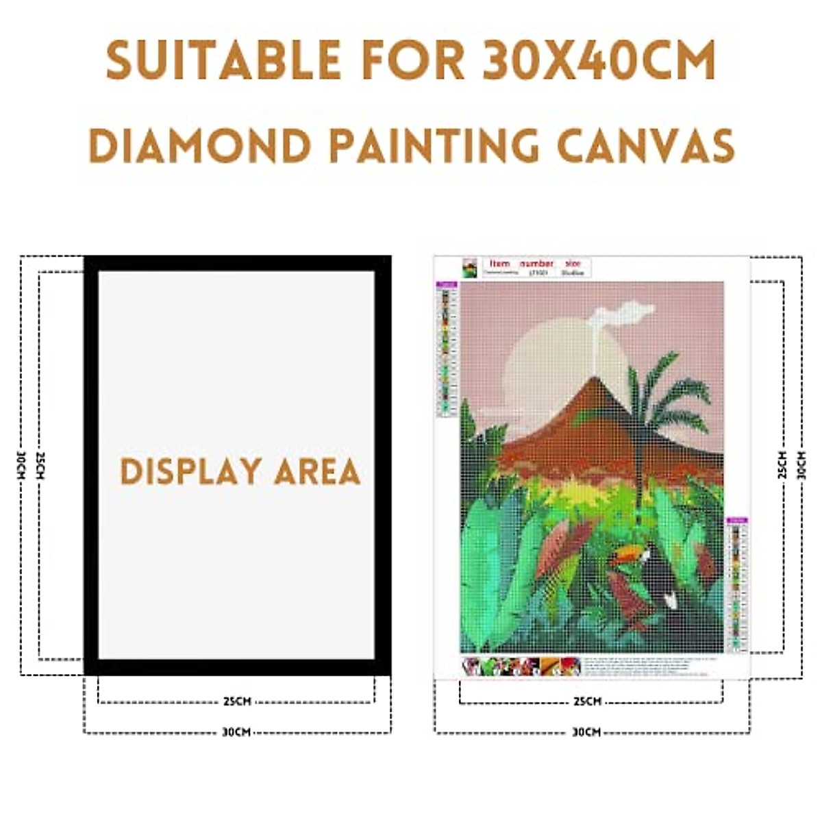 Hibah 2 Pack Diamond Painting Frames, Frames for 30x40cm/12x16in Diamond Painting Canvas, Self Adhesive Diamond Magnetic Art Frame, Frames for Wall Window Door