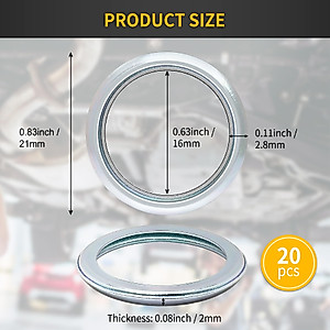 luxlead 20 PCS M16 Oil Drain Plug Gasket Crush Washer Compatible with Subaru Outback Legacy Impreza Forester BRZ XV Crosstrek, Replaces 803916010