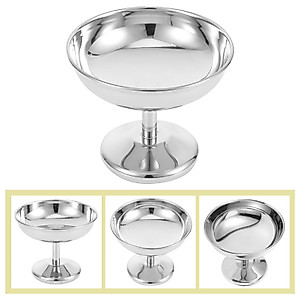 Housoutil Dessert Cup Reusable Footed Dessert Bowl Stainless Steel Ice Cream Cup Trifle Dish for Dessert Ice Cream Trifle Parfait Sundae Nuts Yogurt Smoothie Pudding Cocktail Drinks