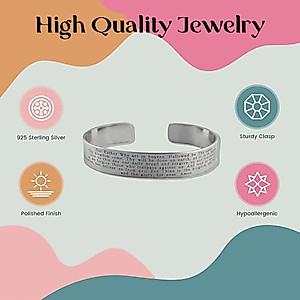 FashionJunkie4Life The Lord's Prayer Engraved Stainless Steel Cuff Bracelet