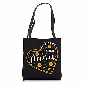 Womens Happiness Is Being A Nana Sunflower Lover Grandma Cut Tote Bag
