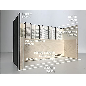 Covogoods CovoBox— Original Hidden Storage Secret Book Box Electronics Hider | Hide Router, Cable, Modem, Cords, Plugs, Outlets, Money, Docs, Jewelry | Made with Real Used Hardcover Books [Tops OFF]