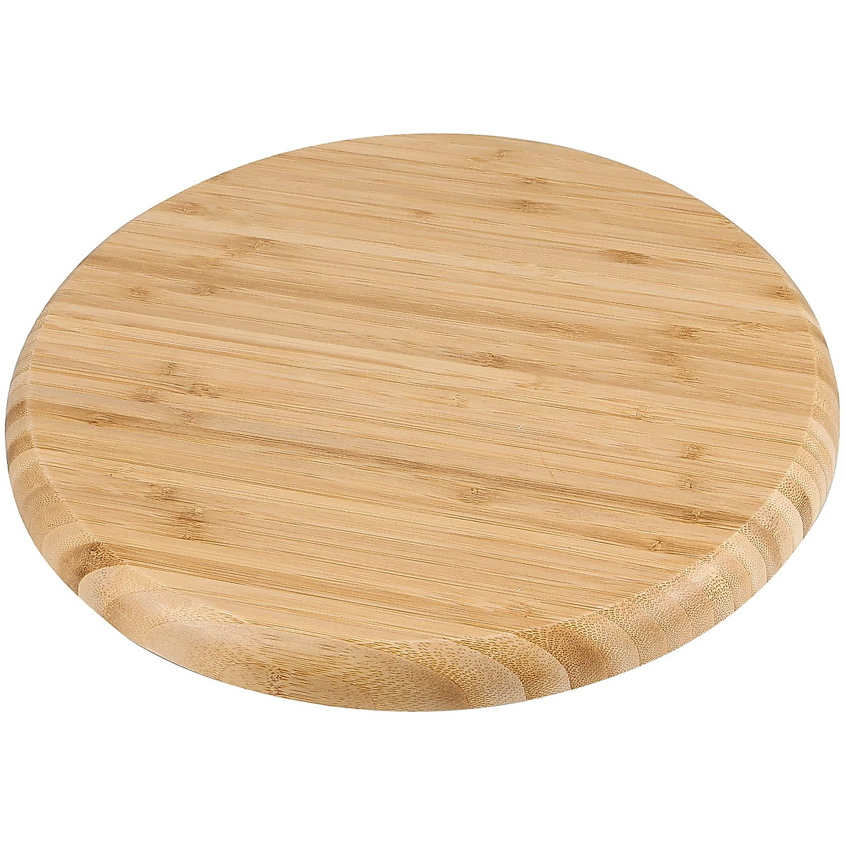 JOIKIT 5 Pack 12 Inch Bamboo Round Platter, Fine Polished Round Wood Plates Bamboo Serving Tray for Holding Fruit, Bread, Cheese, Nut, Coffee, Tea, Plant Saucer