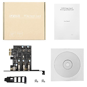 PCI-E to USB 3.0 4 Ports(1 X USB-C - 3 X USB-A) Expansion Card, PCI Express USB Add in Expansion Card, Internal USB3 Hub for Desktop PC Host Card Support Windows 10/8/7/XP and MAC OS 10.8.2 Above