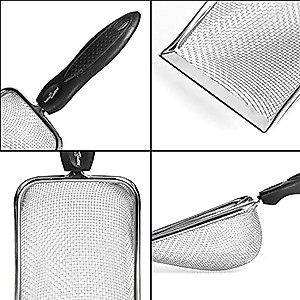 REPTI ZOO 2PCS Reptile Sand Fine Mesh Reptile Scooper Bearded Dragon Sand Shovel Terrarium Substrate Durable Litter Cleaner Corner Scoop Combo Set