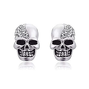 U-M pulabo Cubic Zirconia Skull Stud Earrings,Gold Adorable Quality and Durable Beautiful