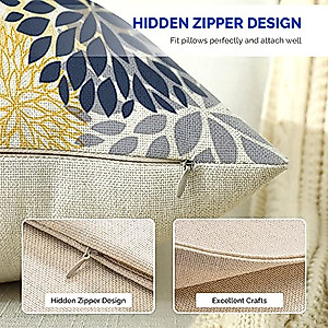 Cirzone Outdoor Pillow Covers 18x18 Set of 4 Waterproof Outdoor Pillows Couch Throw Pillow Covers Modern Daisy Decorative Pillow Covers Decorations for Patio, Garden, Home