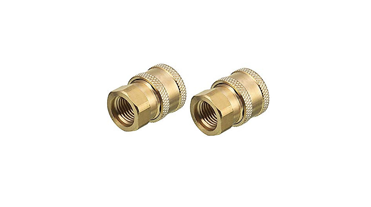 RIDGE WASHER Pressure Washer Coupler - Durable Brass Fittings, 2 Pack