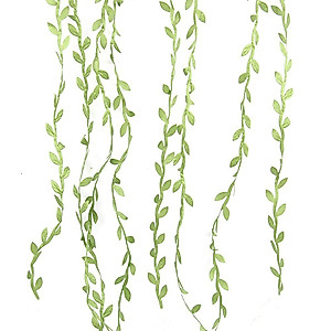 JYS365 132ft Artificial Simulation Grape Vine Eucalyptus Leaf DIY Garland Garden Wall Weddings Party Home Decor Green 40m