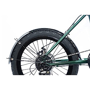 RITEWAY Bicycle Fender, Double Stay Cloth Bike Full Fender, Mud Flap, Front and Rear Set, for 20 Inches (ETRTO406/451), Width 2.4 inches (60 mm), Gloss Black