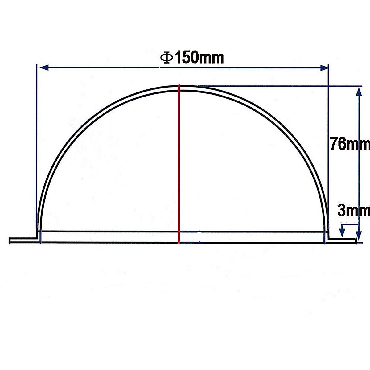 Ricrrover Diameter 6 Inch/150mm w/4 Holes Clear Acrylic Dome Flange Clear Plastic Hemisphere Indoor/Outdoor CCTV Replacement Clear Dome Camera Cover Security Dome Camera Housing