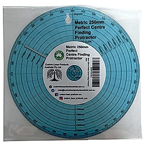 This clearly printed 250mm circle center finder tool, protractor, and circle maker tool and compass for woodworking and wood turning. Find the center of timber or dowel with our center finder ruler.