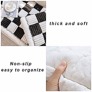 Cream-Coloured Large Plaid Square Pet Mat Bed Couch Cover, Cosy Plush Couch Cover Non Slip Floral for Pets Dogs Bed (Style-2, 27.6x70.9 in)