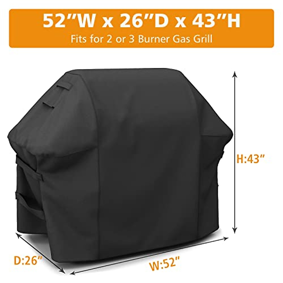 X Home Grill Cover for Weber Spirit 200/300 Series, Genesis Silver A, Upgraded Double Straps and Built-in Vents, Durable & Waterproof, 52-Inch