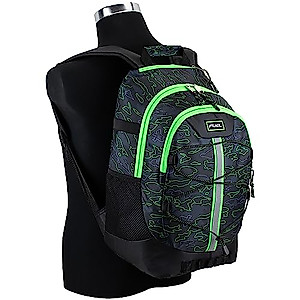 FUEL 18” Unisex Backpack Terra Sport Spacious Dual Compartment w/Laptop Sleeve and Bungee for Travel, College, Work - Neon Outline Camo