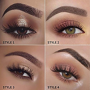 DYSILK False Eyelashes Lashes Mink - Mink Lashes Fluffy 16 Pairs 6D 4 Styles Mixed Lashes Faux Eyelashes Wispy Fluffy Natural Look Fake Eyelashes Mink Lashes Soft Reusable Eye Lashes | 15mm 18mm