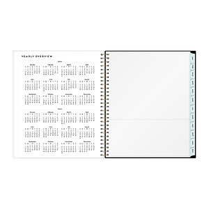 Blue Sky 2024 Monthly Planner, January - December, 8" x 10", Clear Pocket Cover, Wirebound, Baccara Dark (110216-24)
