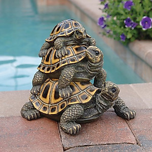 Design Toscano Three's a Crowd Stacked Turtle Statue