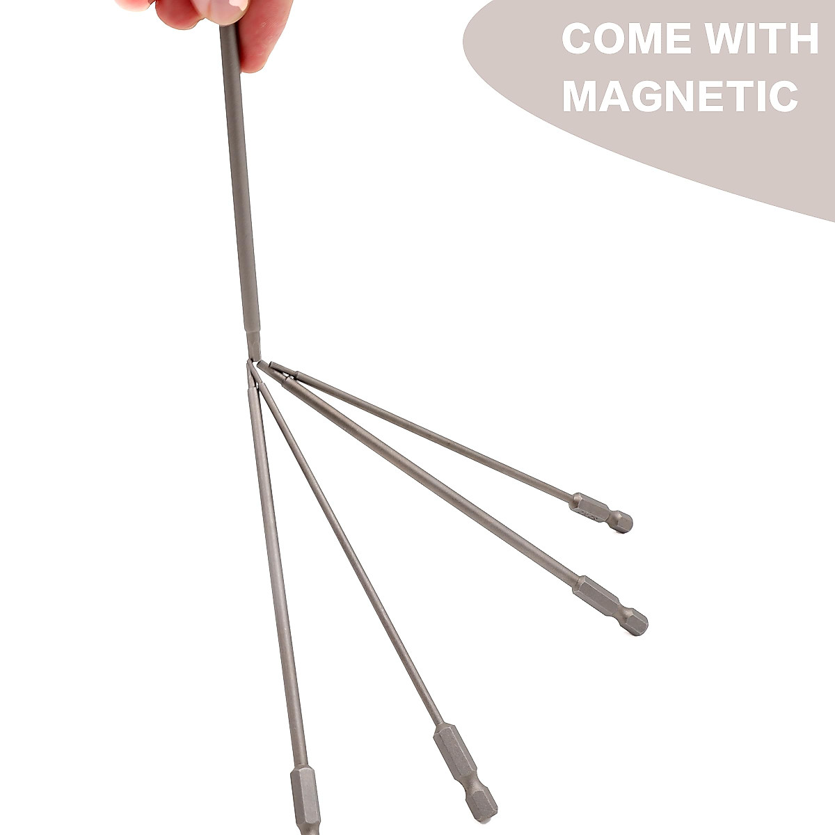 Raflot RC Hex Bit 6 Inch Power Bits 1.5mm 2.0mm 2.5mm 3.0mm 4mm Hex Head Allen Wrench Drill Bit Set for Screwdrivers Electric Screwgun/Power Drill