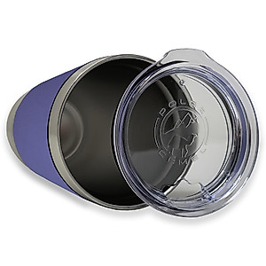 LaserGram 20oz Vacuum Insulated Tumbler Mug, Golfer Putting, Personalized Engraving Included (Faux Leather, Dark Purple)