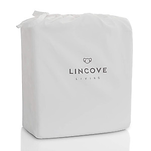 Lincove Luxury Duvet Cover Set - 100% Cotton Sateen Duvet Cover - Ultra Soft Premium Hotel Quality Design Bedding Set - 400 Thread Count (Seville, Queen)