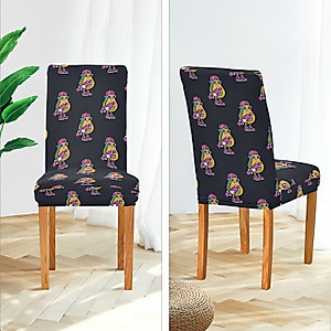 JUNZAN Color Avocado Skateboard Sneakers on Grey Chair Slip Cover 2Pcs Patio Chair Cover Strech Spandex Chair Covers for Parsons Living Room Chair
