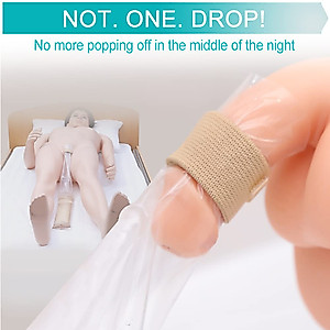 Reusable Male External Catheter Strap Leak Free Condom Cath Fixer Adjustable Penile Sheaths Urinary Condom Straps Holder Band for Prostate Surgery Men Patients Camel, 10 Pcs