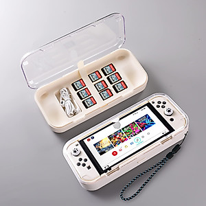 UYIYE Carry Case Compatible with Nintendo Switch/Switch OLED , Protective Hard Portable Travel Carry Case Brand new transparent carrying caseh,Perfect design, no odor, new experience (blue)