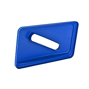 Alpine Industries Slim Trash Can Lid - Compact Garbage Bin Cover - Durable Slender Varied Plastic Top Minimize Odors and Keep Litter Inside and Unseen - Paper Recycling Lid - Blue