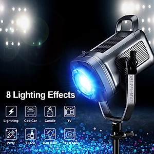 GVM 150W RGB Video Light Kit, 2700K~7500K Bi-Color LED Video Light Photography Studio Lighting Kit with Lantern Softbox & Stand, Continuous Output Lighting Kit with 8 Lighting Effects, CRI 97+