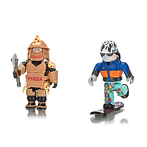 Roblox Action Collection - Loyal Pizza Warrior + Shred: Snowboard Boy Two Figure Bundle [Includes 2 Exclusive Virtual Items]