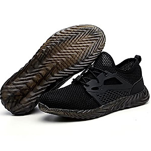 SUADEX Steel Toe Shoes Men Women Indestructible Work Safety Shoes Working Industrial Construction Sneakers Pure Black