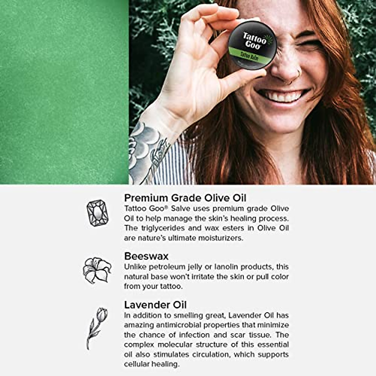 Tattoo Goo Aftercare Kit Includes Antimicrobial Soap, Balm, and Lotion, Tattoo Care for Color Enhancement + Quick Healing - Vegan, Cruelty-Free, Petroleum-Free, Tattoo Artist Gifts (3 Piece Set)