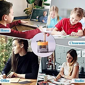 Pencil sharpeners, [12 Pack] Double Hole Coloured Pencil Sharpener with Container, Safety Sealed Blade Sharpener with Cover, Rubber and Sharpener Manual Sharpener for Kids School Stationery Multipack
