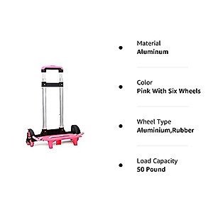 Backpack Hand Truck YUB Wheeled Cart Trolley Hand Aluminium Alloy Folding Trolley Cart for Schoolbag