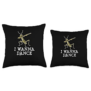 Praying Mantis Gifts & Accessories Insect Entomology Praying Mantis-I Wanna Dance Throw Pillow, 16x16, Multicolor