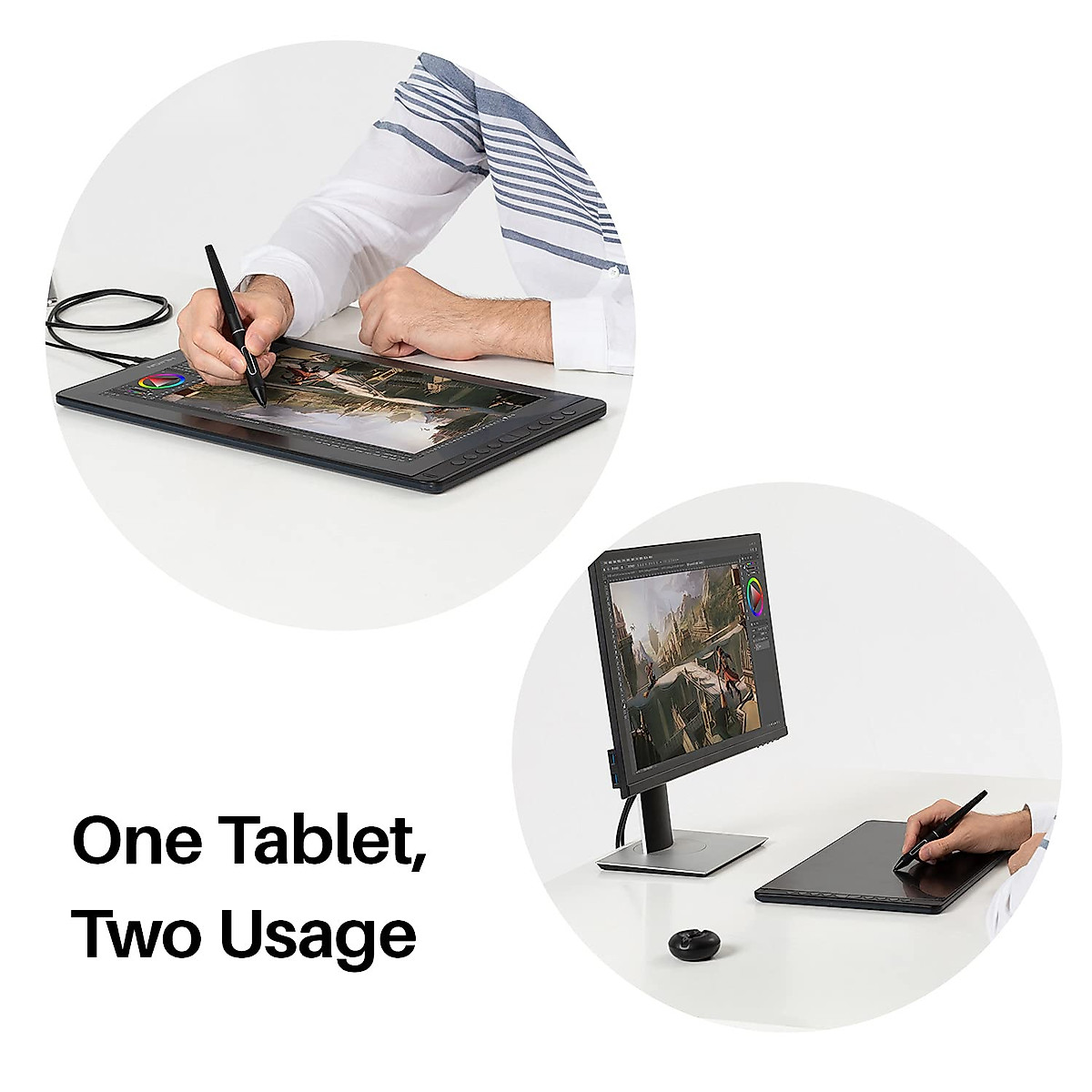 2021 HUION KAMVAS 16 Graphics Drawing Tablet with Full-Laminated Screen Anti-Glare 10 Express Keys Android Support Battery-Free Stylus 8192 Pen Pressure Tilt Adjustable Stand - 15.6 Inch Pen Display