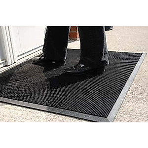 Durable Corporation-396S2432 Heavy Duty Rubber Fingertip Outdoor Entrance Mat, 24" x 32", Black