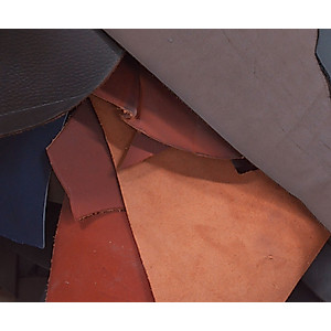 The Leather Guy - Leather Scraps Oil Tanned Boot 3 LB 3-5 oz Cow Project Remnants Bag