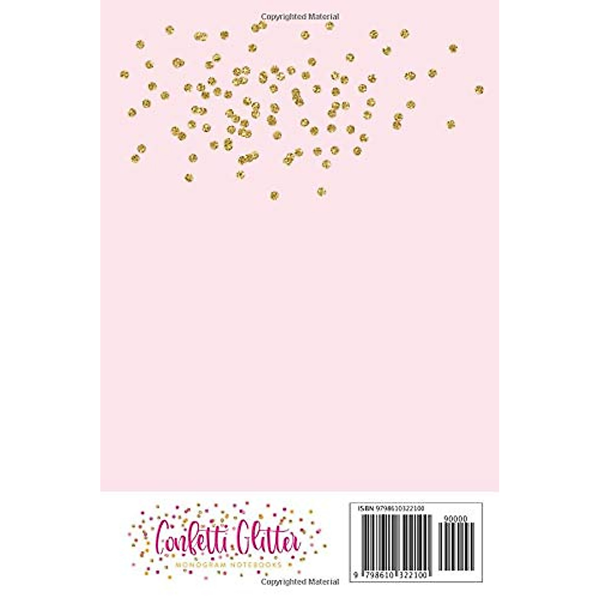 H: Letter H Initial Monogram Notebook Blank Lined Journal, 120 Pages, Blush Pink Foil Balloon & Gold Glitter Confetti Design Note Book for Girls & Women (Pink & Gold Glitter Series 3)
