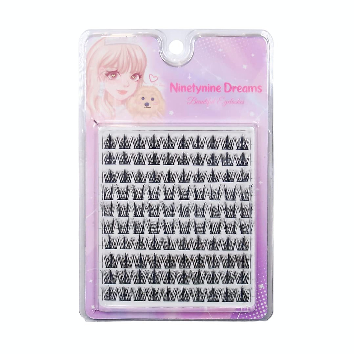 Ninetynine Dreams 100PCs Easy-Three-Steps Individual Lash Clusters Soft & Lightweight Volume Reusable Eyelash Extensions (11-13mm)